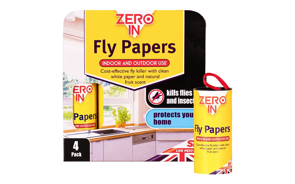 Zero In - Fly Papers (4 Pack) | Fly Traps - Buy Online SPR Centre UK