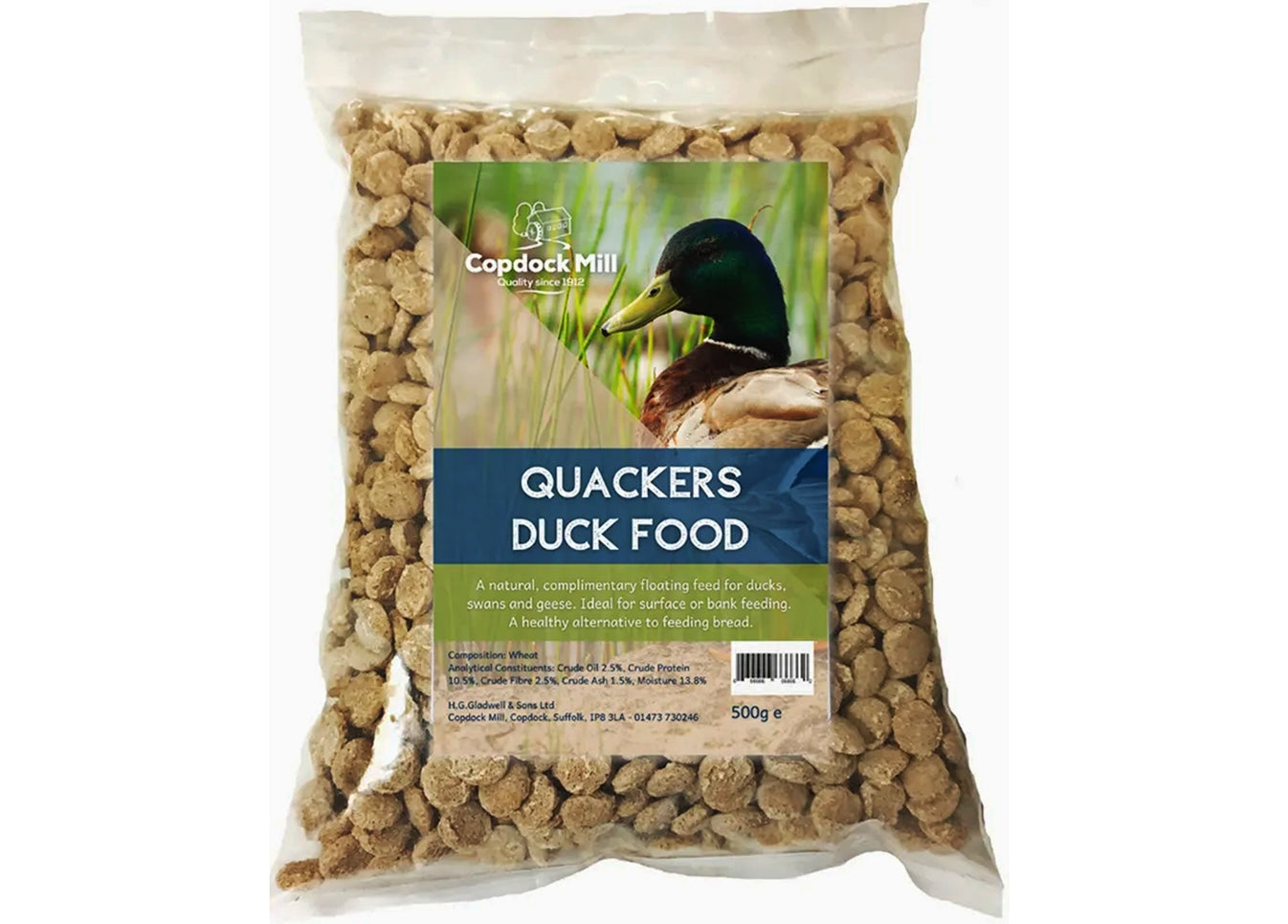 Copdock Mill - Quackers Duck Food 500g - Buy Online SPR Centre UK