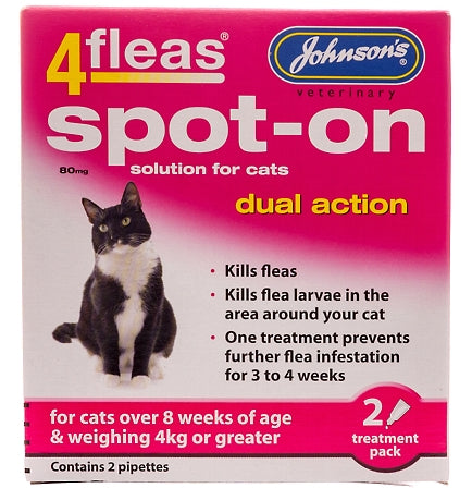 Johnson's - 4fleas Spot-on for Cats - Buy Online SPR Centre UK
