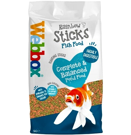 Webbox - Rainbow Sticks for Pond Fish 5kg - Buy Online SPR Centre UK